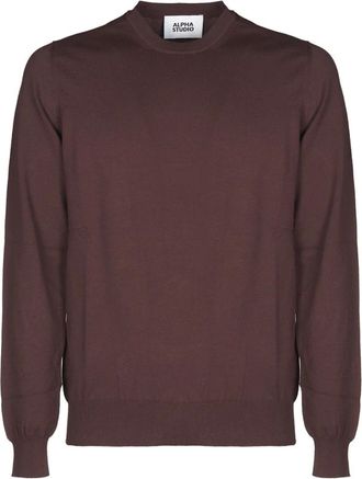 Alpha Studio Homme, Pulls, Brun, Taille: 2XL Girocollo m/l