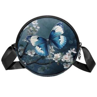 Generic Sac &agrave; bandouli&egrave;re rond pour femme, petit sac &agrave; bandouli&egrave;re avec fermeture &eacute;clair et bretelles r&eacute;glables style d&eacute;contract&eacute; pour femmes et filles