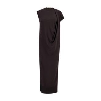 Stella McCartney Braunes Asymmetrisches Gerafftes Maxikleid - - Dresses - Damen - Braun - M