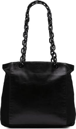 Prada Shopper - Tessuto and Leather Chain Tote - Gr. unisize - in Schwarz - für Damen