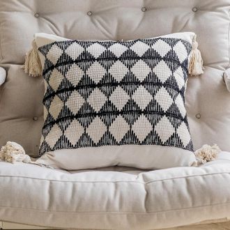 Generic Boho Kissenbezug 40x40 Baumwolle 2er Set Mit Fransen, Handgewebt, Weihnachts- Und Neujahrs Dekokissen F&uuml;r Sofa Wohnzimmer Kissenbezug 50x50, Festliche