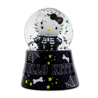 Silver Buffalo Sanrio Hello Kitty Mini-Skelett-Schneekugel mit wirbelndem Glitzer-Display, 7,6 cm hoch, Schwarz