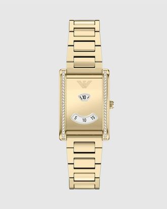 Emporio Armani Zweizeiger-Uhr aus goldfarbenem Edelstahl in Gold