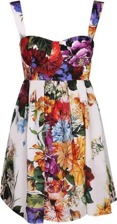 Dolce & Gabbana Femme, Robes, Multicolore, Taille: 38 FR Robe en popeline imprim&eacute;e