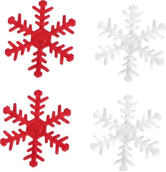 Artibetter 200 St&uuml;ck Weihnachts Schneeflocken Konfetti aus Vliesstoff Rote und Wei&szlig;e Deko f&uuml;r Weihnachten und Festtagsdekoration