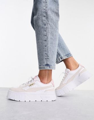Puma Mayze Stack - Sneaker in Wei&szlig; und Rosa