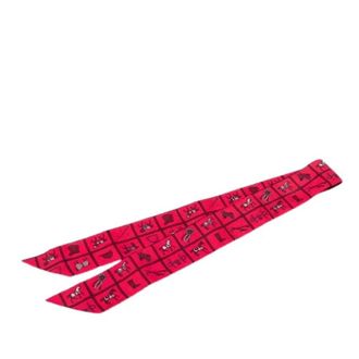 Herm&egrave;s Pre-owned Twilly Foulard Couvertures et Tenues de Jour - Femme - Pre-owned - Rouge - Taille: ONE Size