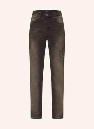 Monari Monari Straight Jeans Mit Schmucksteinen schwarz