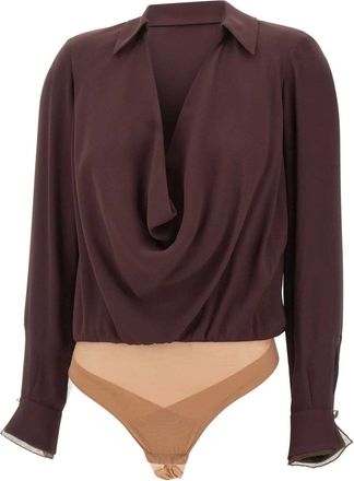 Elisabetta Franchi Femme, Tops, Brun, Taille: 40 FR Bodysuit