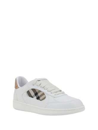 Burberry Mens Leather Sneakers White-Sand Ip Chk White/sand