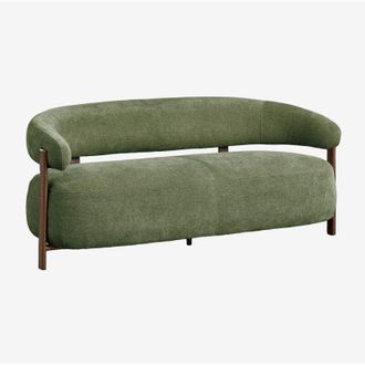 Sklum 2-Sitzer-Sofa aus Chenille-Stoff und Eisen Jolie Braun Dunkles Holz