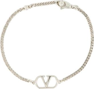 Valentino Garavani Homme, Accessoires, Gris, Taille: ONE Size Bracelet en m&eacute;tal palladium avec Vlogo