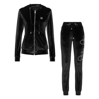 Philipp Plein Velvet Hoodie/Hosen Tracksuit - - Jumpsuits & Playsuits - Damen - Schwarzk - XS