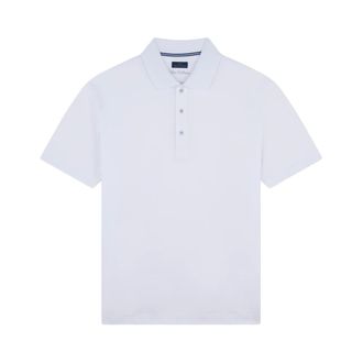 Paul & Shark Homme, Tops, Blanc, Taille: M Polo en Coton Piqu&eacute; Argent avec Broderie de Nageoire de Requin