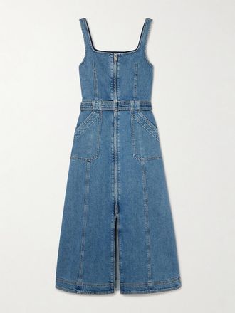 SIMKHAI Manson Midi-jeanskleid Mit Gürtel - Blau