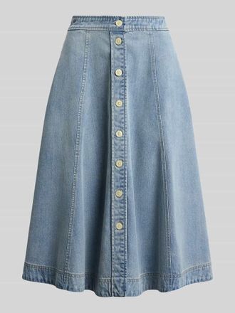 Lauren Ralph Lauren Midi-Rock aus Lyocell-Mix mit seitlichen Eingrifftaschen