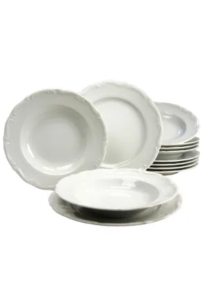 CREATABLE Tafelservice Maria Theresia, Weiß, Keramik, 12-teilig, Essen & Trinken, Geschirr, Geschirr-Sets, Tafelservice