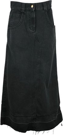 Palm Angels Femme, Jupes, Noir, Taille: W26 Longue Jupe en Jean