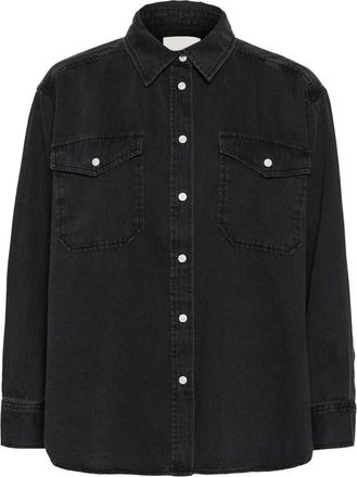 Part Two Femme, Blouses et Chemises, Noir, Taille: 42 FR Jean Noir Lavé