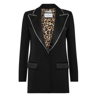 Philipp Plein Cady/Satin Boxy Blazer Teddy Bear - - Jackets - Damen - Schwarzk - M