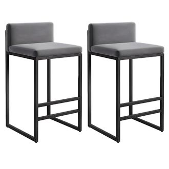 Generic K&uuml;chenbarhocker, 2er-Set, mit schmiedeeisernen Beinen und ergonomischer R&uuml;ckenlehne, ideal f&uuml;r K&uuml;cheninsel, Theke und Zuhause