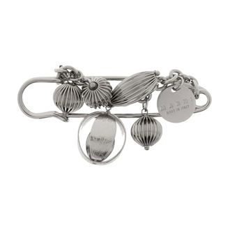 Marni Femme, Accessoires, Gris, Taille: ONE Size Broche en laiton avec breloques
