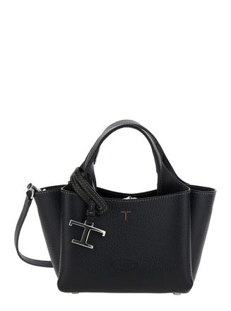 Tod's Womens Handbag Black Calfskin Leather Handbags Hand Bags