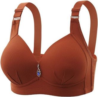 Generic Soutien-gorge confortable c&ocirc;tel&eacute; sans fil pour femme, sous-v&ecirc;tement quotidien doux sans armature avec pendentif | larges bretelles r&eacute;glables - Soutien