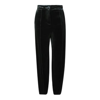 Blanca Vita Gr&uuml;ne Samt Cropped Hose - - Trousers - Damen - Gr&uuml;n - 2XS