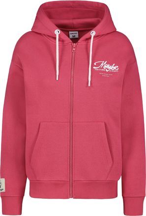 Sublevel Damen Sweatjacke mit Prints, Kapuze und K&auml;ngurutaschen red XS