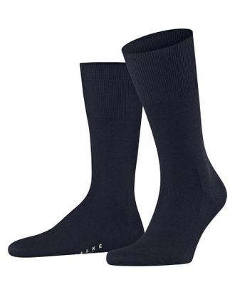 Falke Herren Socken Airport M So Wolle Baumwolle einfarbig 1 Paar, Blau Space Blue 6116, 49-50