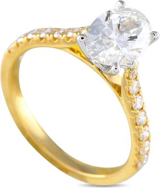 Luxury Bazaar bague en or jaune 14ct ornée de diamants