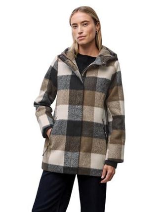Street One 2005341 Veste à carreaux avec capuche, Noir, 50 femmes