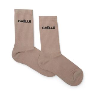 Ga&euml;lle Paris unisex, Sous-v&ecirc;tements, Beige, Taille: ONE Size Calza In Spugna Logo In Contrasto
