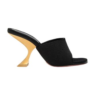 Amina Muaddi Schwarze Gold Mules - - Shoes - Damen - Schwarzk - 37 1/2 EU