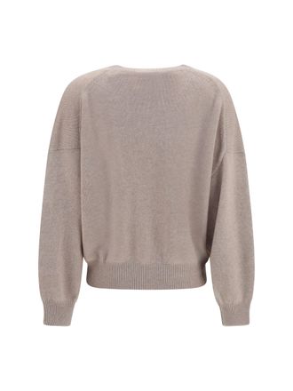 Lisa Yang Womens Veira Sweater Sand Kashmir-Capra Hircus Kashmir/capra