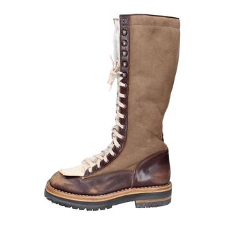 Moma Moma, Femme, Chaussures, Brun, Taille: 37 EU Bottes Vintage en Cuir &agrave; Lacets