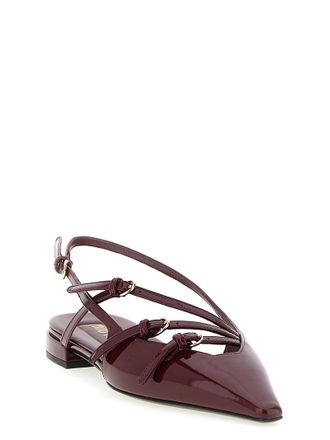 Miu Miu Patent Leather Slingback Flat - Burgundy