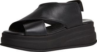 Tamaris Damen Sandalette mit Keilabsatz, schwarz, 41 EU
