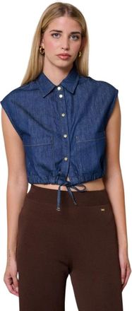 Kaos Kaos, Femme, Blouses et Chemises, Bleu, Taille: 36 FR Denim Shirt