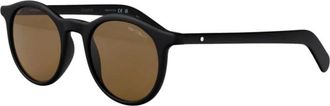 Montblanc Montblanc, Homme, Accessoires, Noir, Taille: ONE Size Round Frame Lunettes de soleil