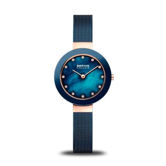 Bering Ros&eacute;gold Blau Swarovski Uhr - - Accessories - Damen - Blau - ONE SIZE