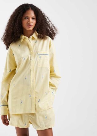 Lacoste Chemise densemble &agrave; petit motif joueurs de tennis - Jaune
