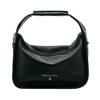 Patrizia Pepe Femme, Sacs, Noir, Taille: ONE Size Sac &agrave; main en cuir de ch&egrave;vre
