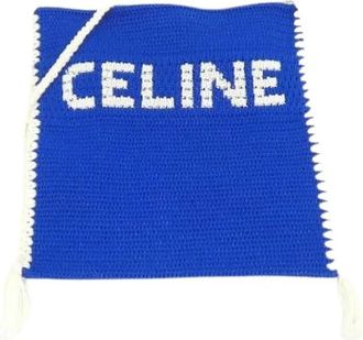 Celine Sac bandouli&egrave;re en coton Pre-owned - Femme - Pre-owned - Bleu - Taille: ONE Size