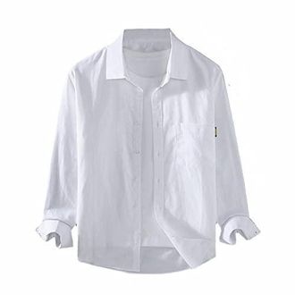 Generic Chemise Rose Homme - Chemise &agrave; Manches Longues en Coton pour Hommes, col &agrave;, Douce et Confortable Classique Traditionnelle Unicolore