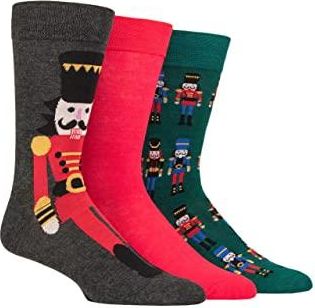 SockShop Lazy Panda Homme Noël Bambou Chaussettes Paquet de 3 Casse Noisette 40-45