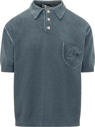 Dsquared2 Homme, Tops, Bleu, Taille: L Polo avec Logo Brod&eacute;