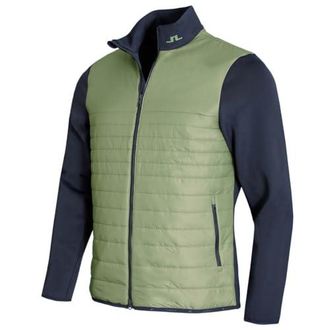 J.Lindeberg J.Lindeberg Martino Quilt Veste de golf imperm&eacute;able hybride pour homme, Vert huile., M