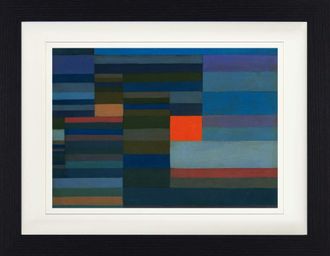 1art1 Paul Klee Poster Feuer Am Abend, 1929 Gerahmtes Bild Mit Edlem Passepartout | Wand-Bilder | Im Bilderrahmen 40x30 cm